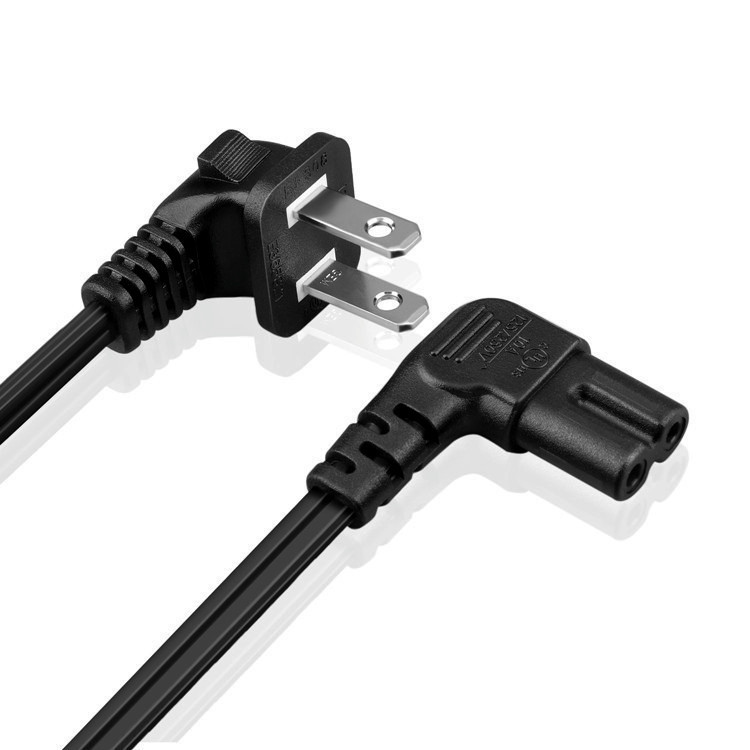 125V 13A 15A 2 Pin AC 1.2m UL Power Cord 2Pin Skyworth 90° Extension Cord